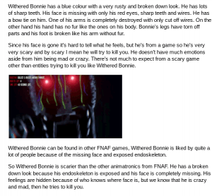 FNAF Writing – Basty @ Hornby High